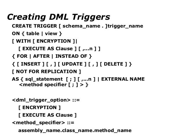 Lecture 4 Ms Sql Dml Triggers