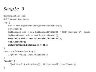 Lecture 6. ADO.NET Overview. | PPT
