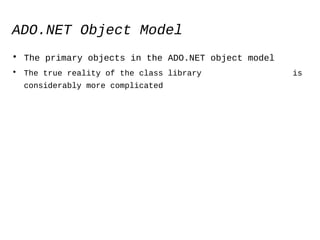 Lecture 6. ADO.NET Overview. | PPT