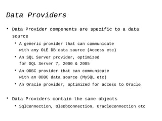 Lecture 6. ADO.NET Overview. | PPT