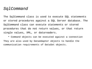 Lecture 6. ADO.NET Overview. | PPT