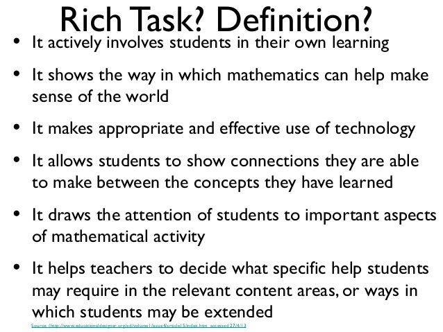 Term 2 2013 rich tasks etc