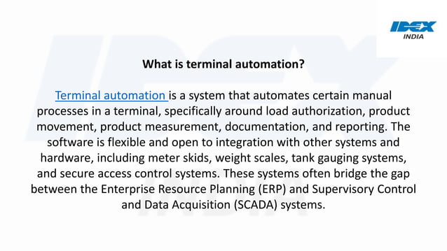 Terminal automation system: what is and how it works ? | PPT