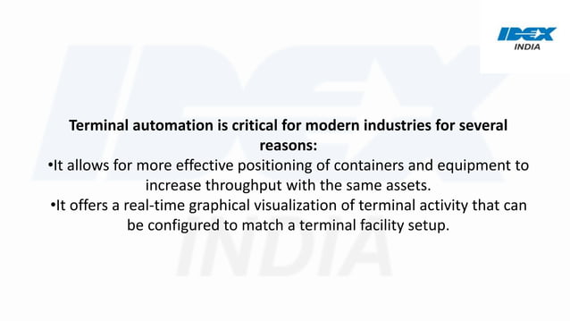 Terminal automation system: what is and how it works ? | PPT