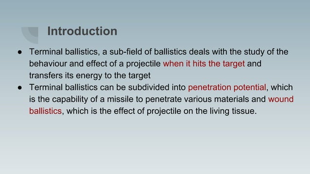 Terminal ballistics | PPTX | First Aid | Injuries