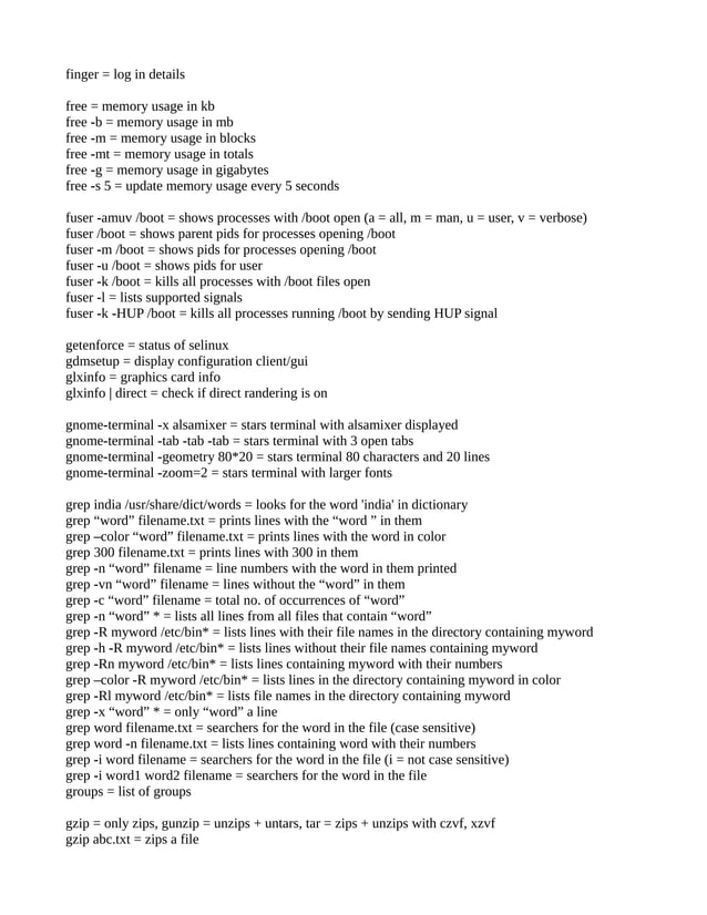 Terminal Linux Commands Fedora Based Pdf