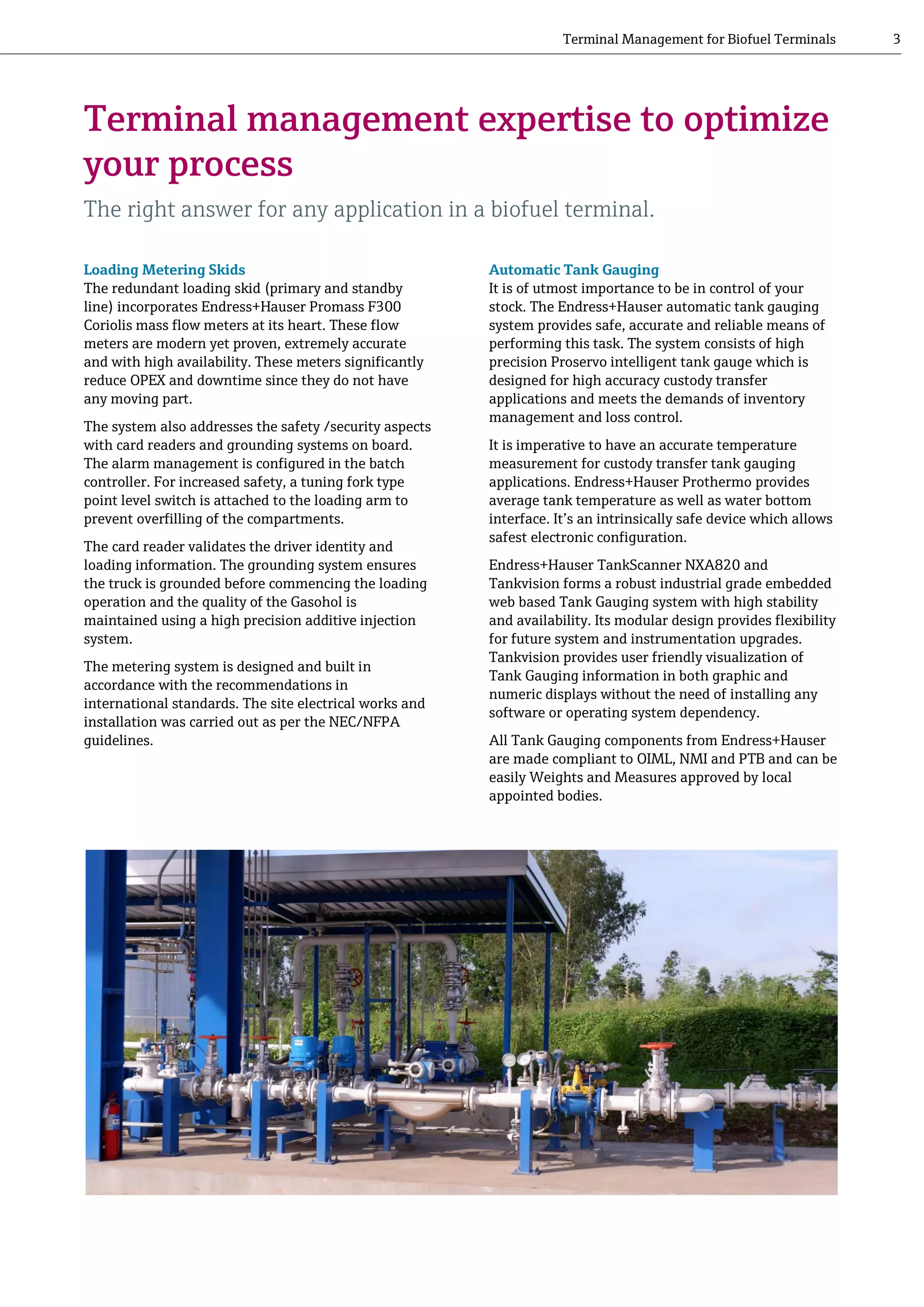 Terminal management for Bio-fuel Terminals | PDF