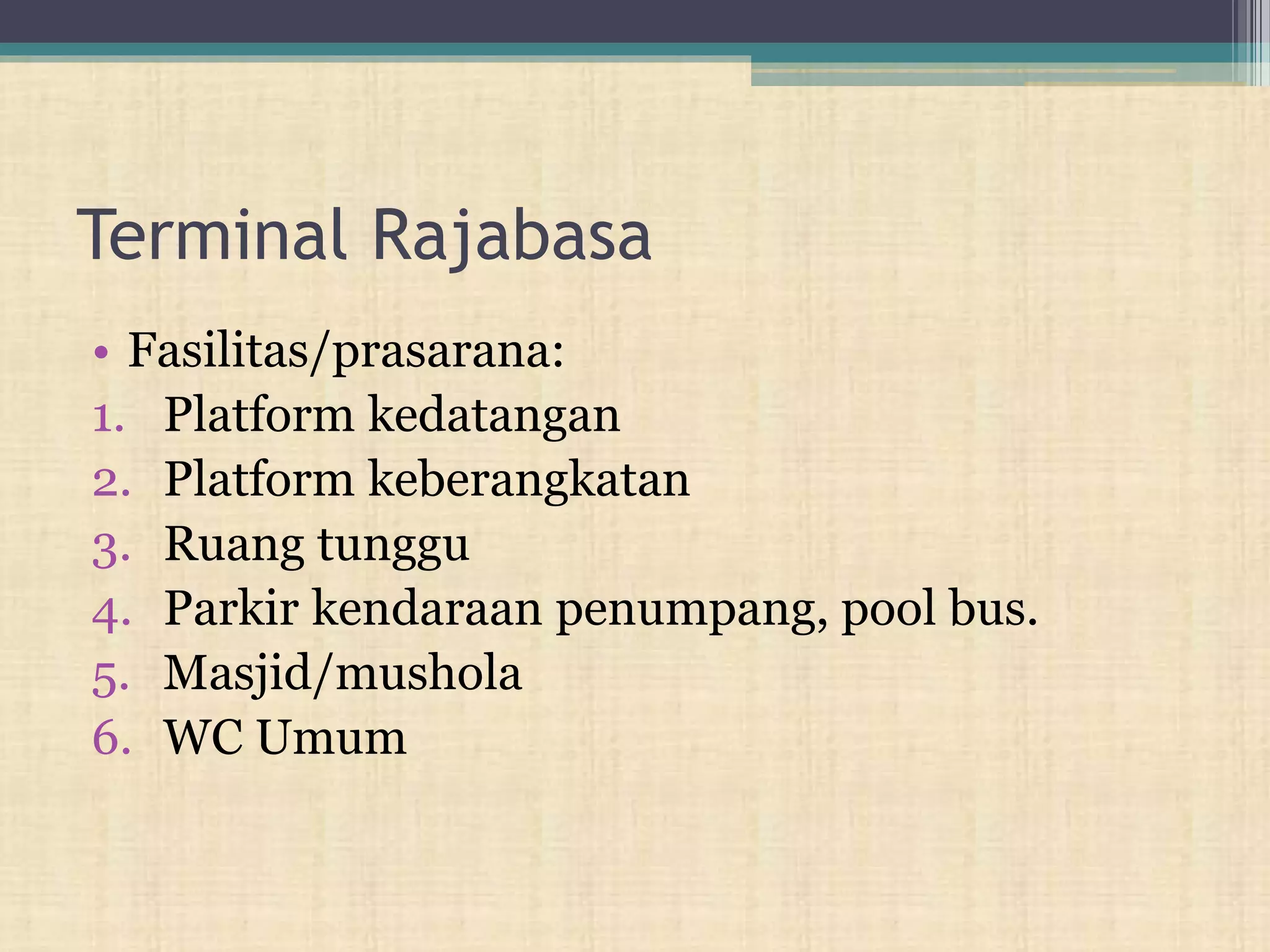 Terminal penumpang lampung | PPTX