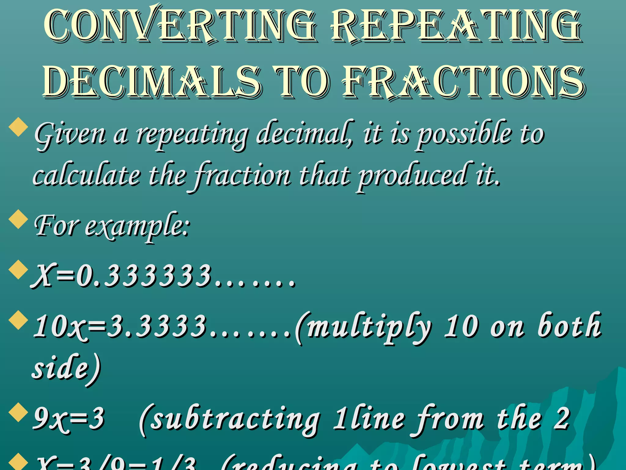 Terminating non terminating class 10 groupA | PPT