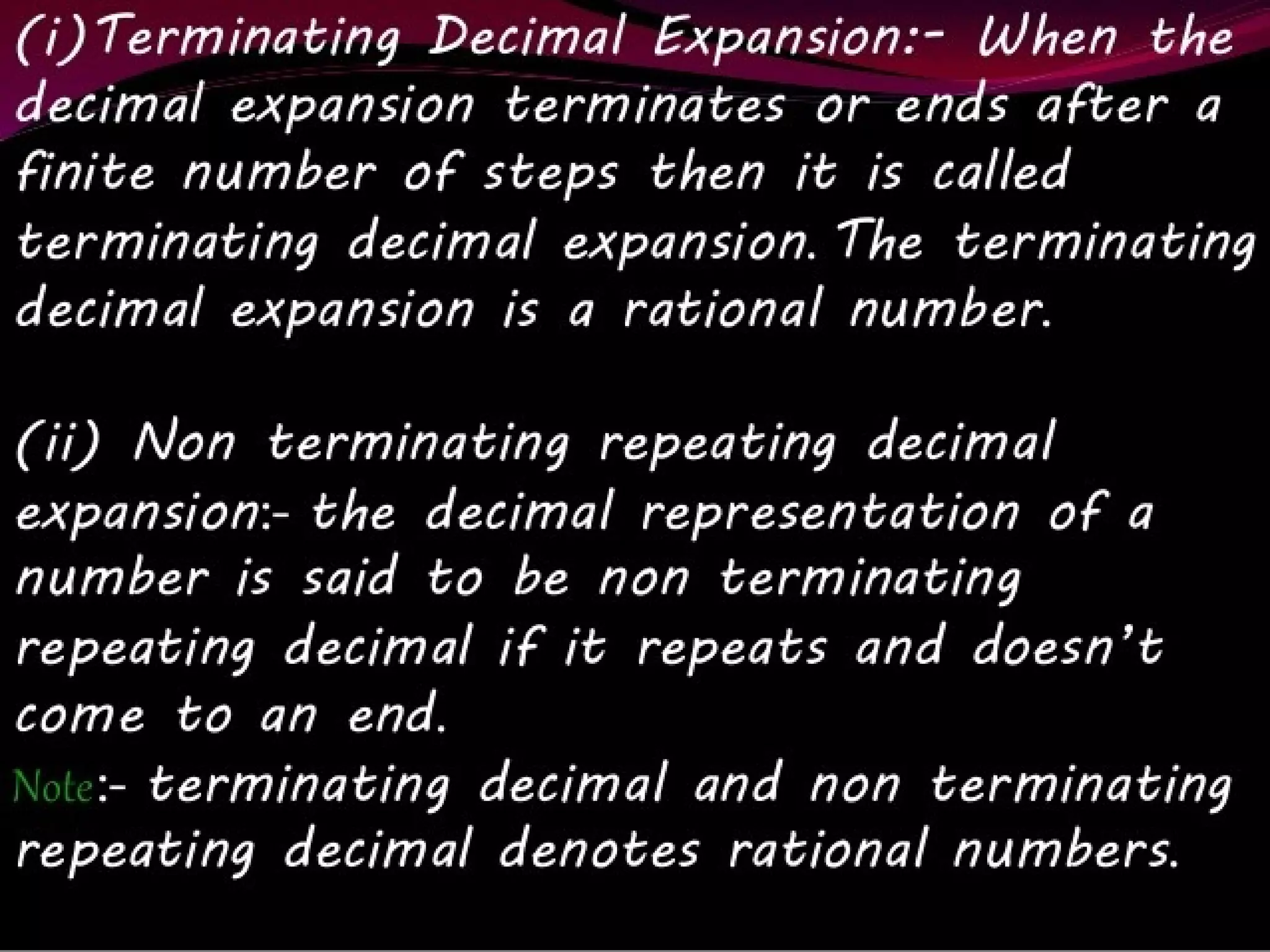 Terminating non terminating class 10 groupA | PPT