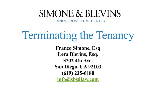 Terminating the Tenancy | PPT