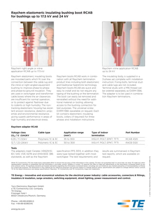 RAYCHEM SAUDI ARABIA LTD. (TYCO ELECTRONICS) Raychem terminations for polymeric and MINDpaper ...