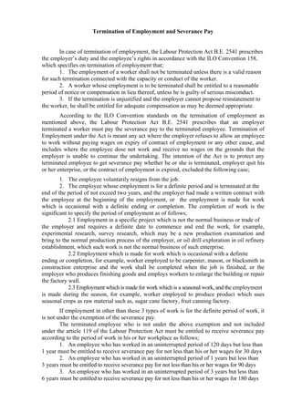 Termination of employment and severance pay | PDF