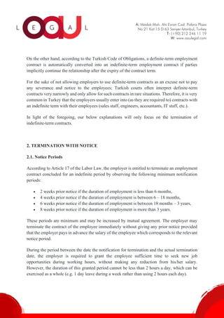 Termination of Employment Contracts under Turkish Law | PDF