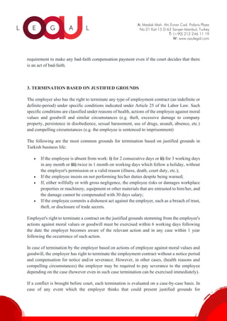 Termination of Employment Contracts under Turkish Law | PDF