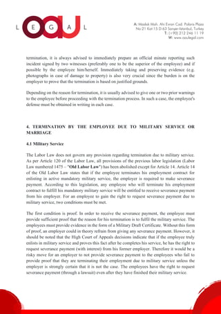 Termination of Employment Contracts under Turkish Law | PDF