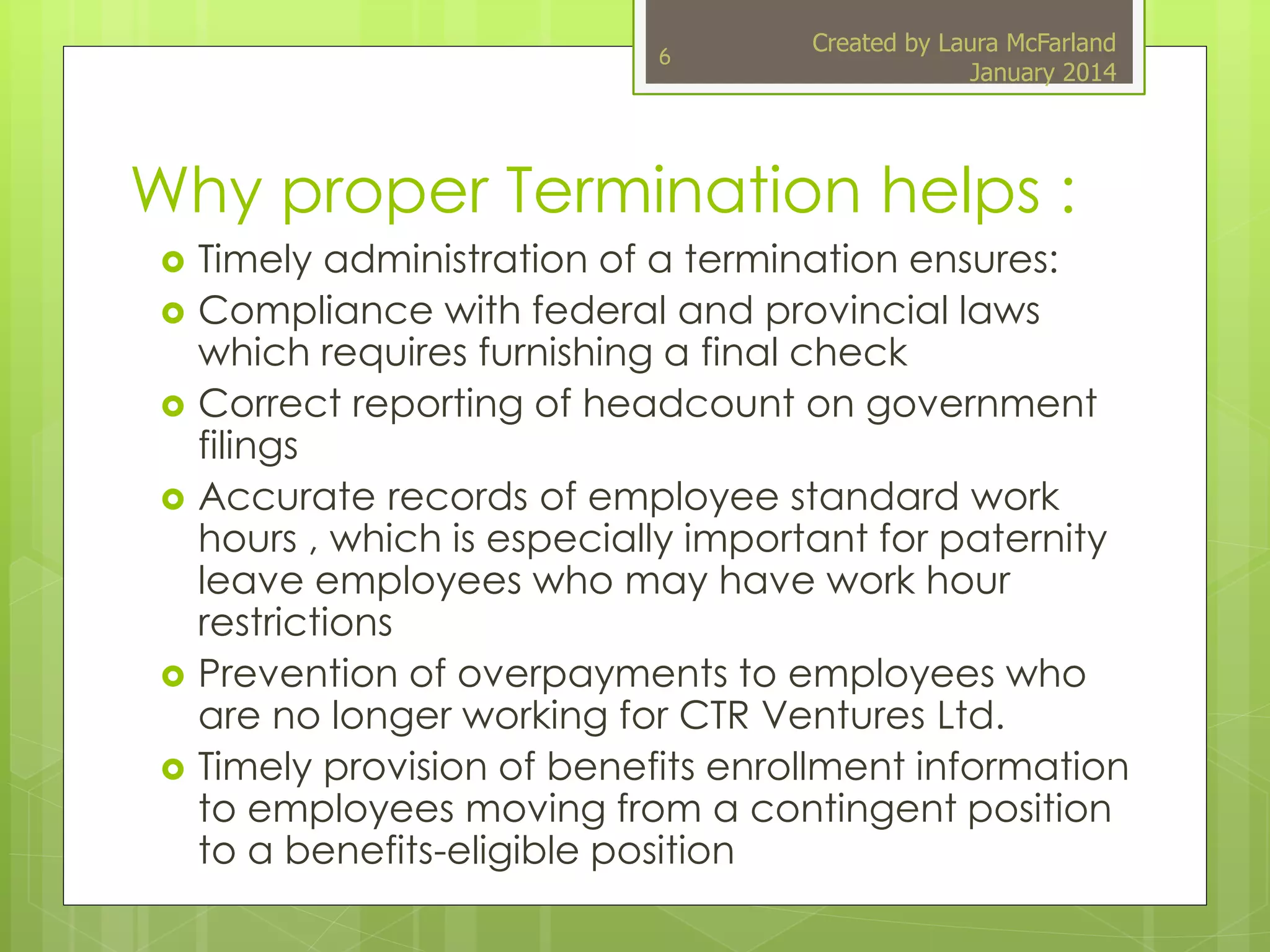 Termination process and procedures - Power Point | PDF