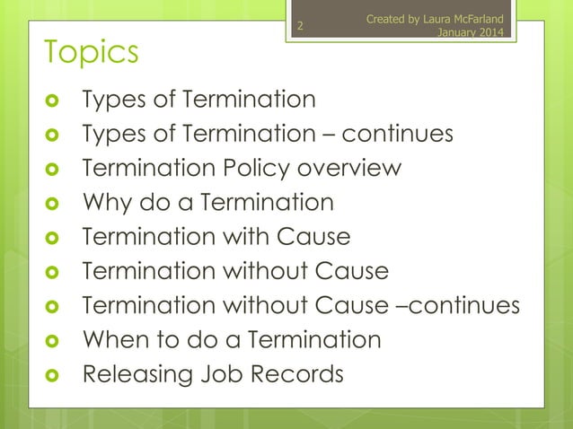 Termination process and procedures - Power Point | PDF