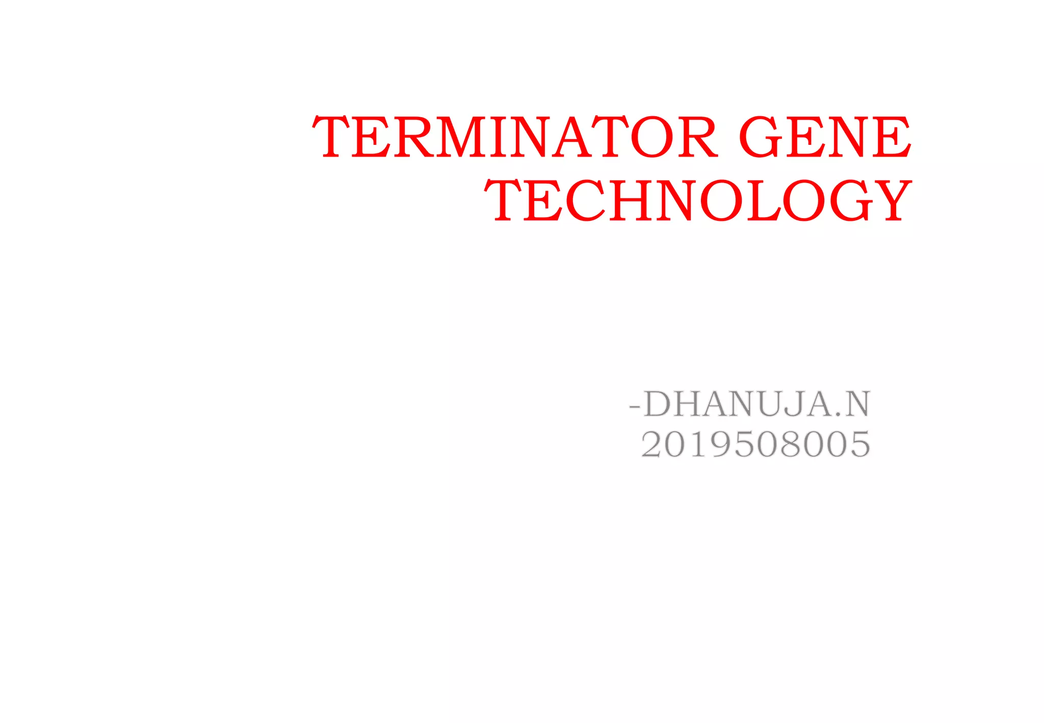 Terminator technology | PPTX
