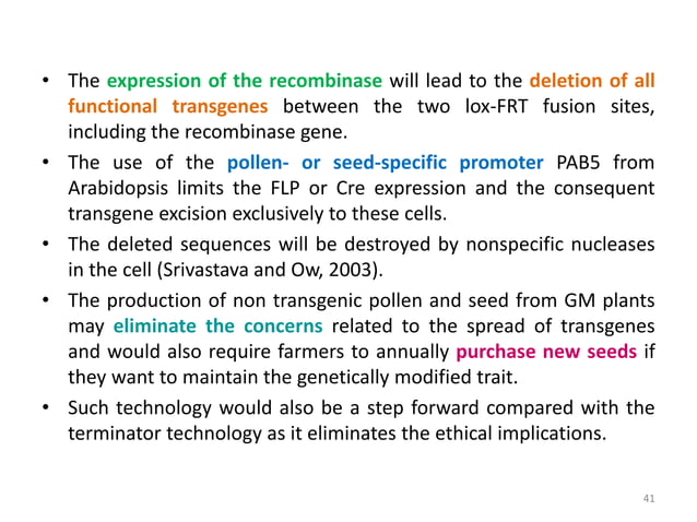 Terminator gene technology & its applications in crop improvement ...