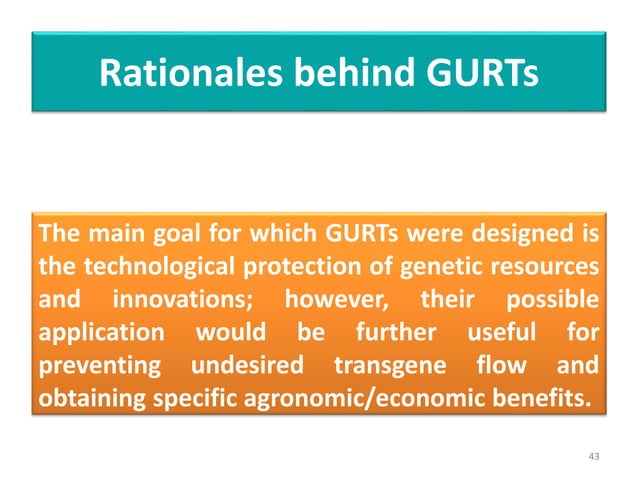 Terminator gene technology & its applications in crop improvement ...