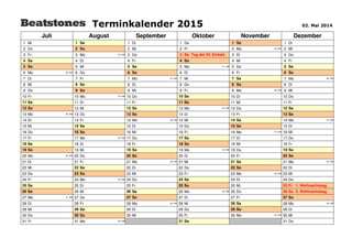 Terminkalender 2015 | PDF