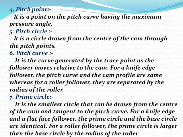 Terminollogy of radial cam