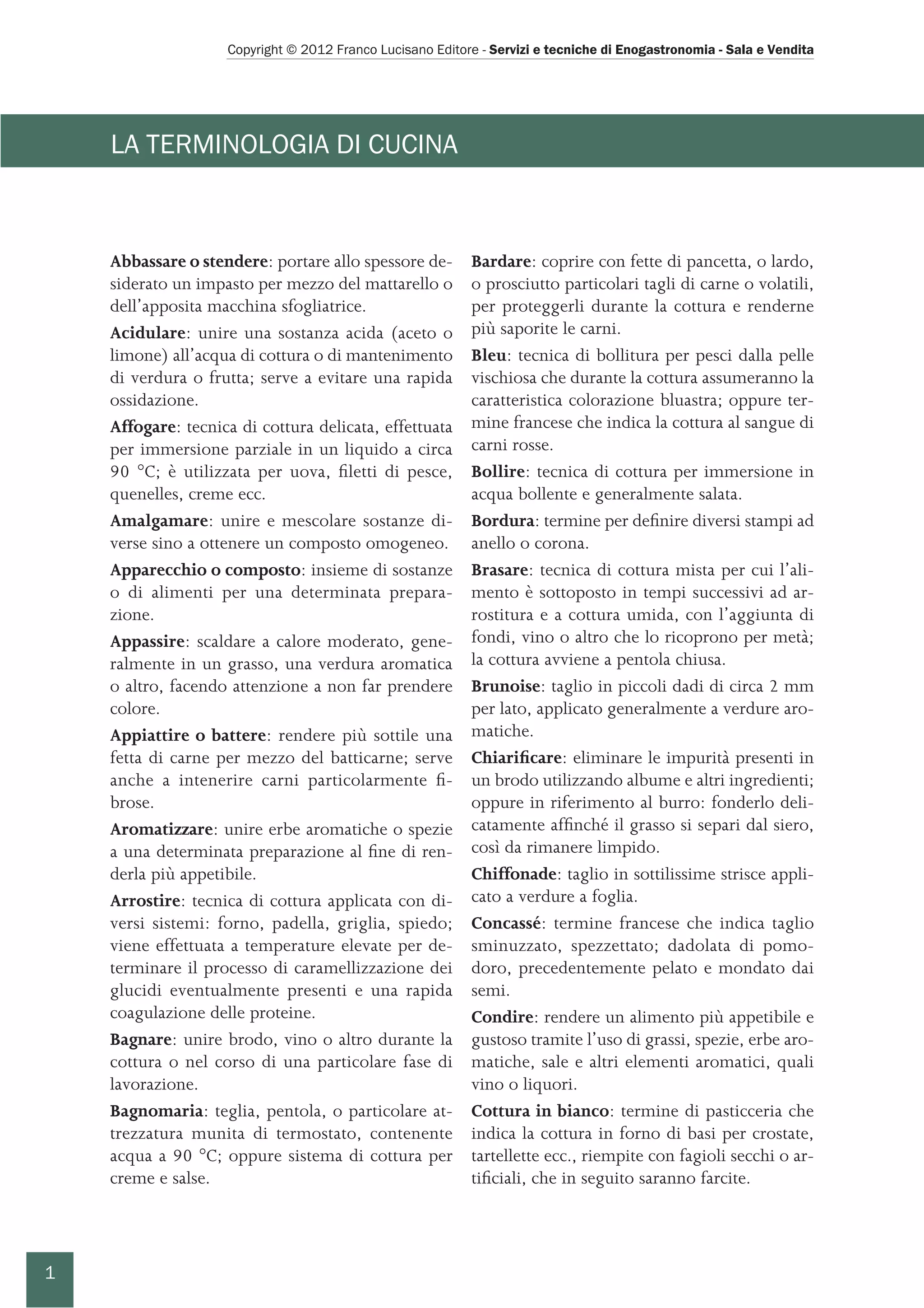 Terminologia di-cucina | PDF | Cooking | Food & Drink