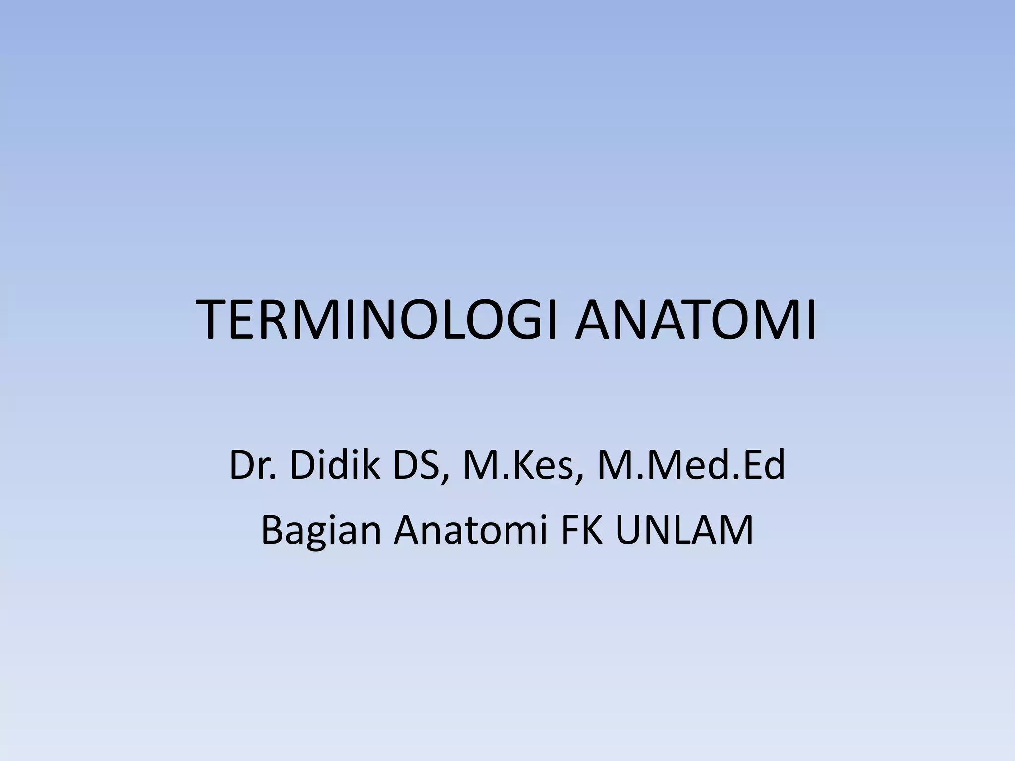 Terminologi anatomi | PPTX