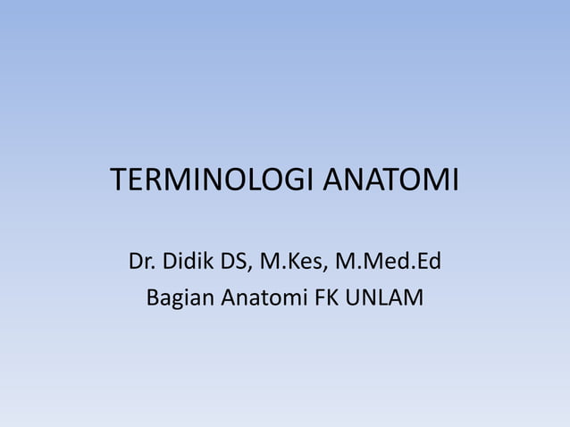 Terminologi anatomi | PPTX