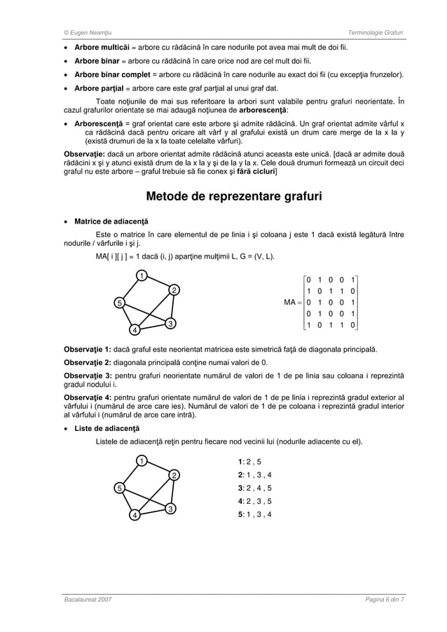 Terminologie grafuri-pentru-bacalaureat compress | PDF