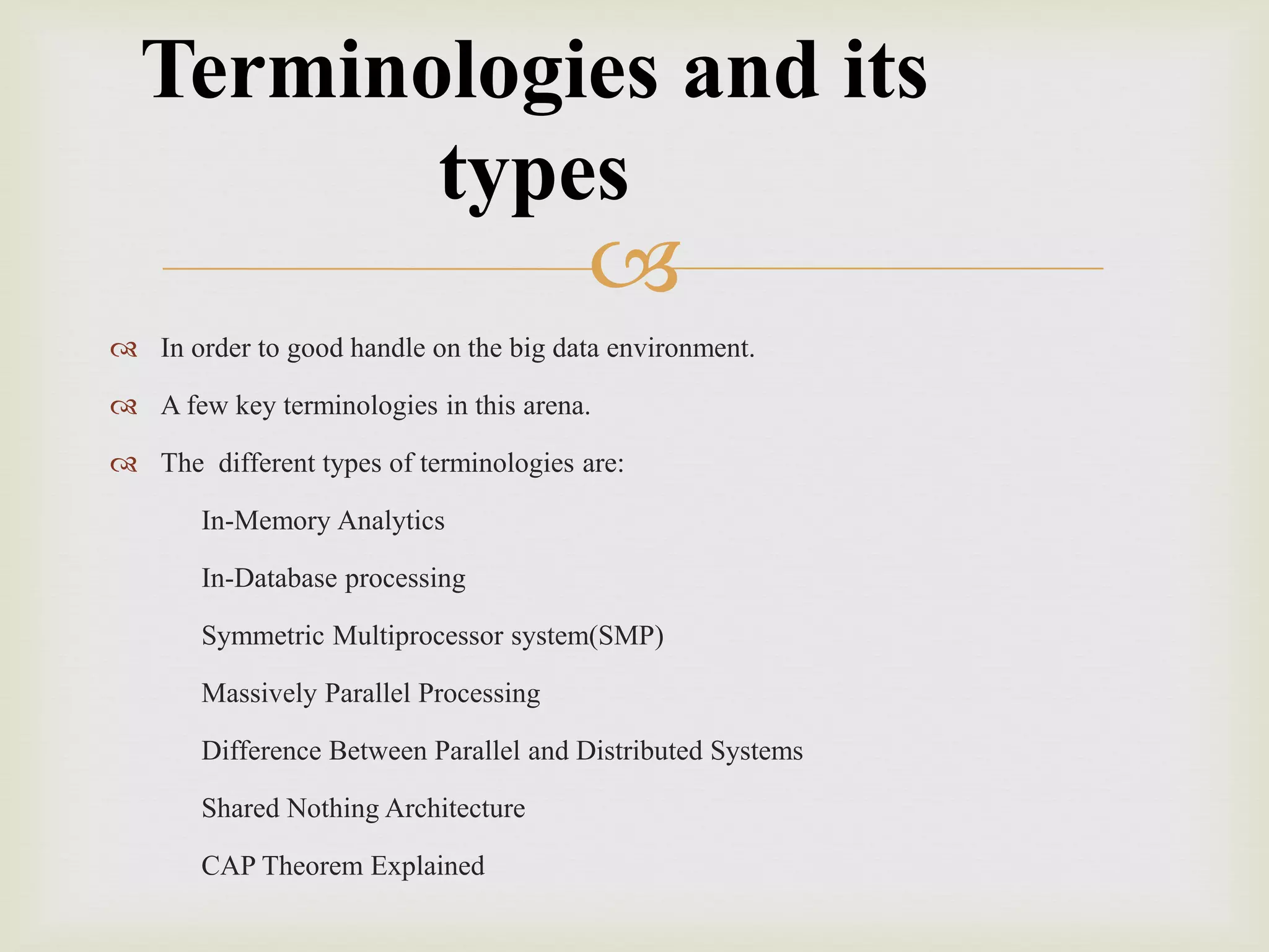 Terminologies Used In Big data Environments,G.Sumithra,II-M.sc(computer ...