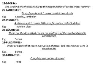TERMINOLOGIES of Pharmacognosy .pptx