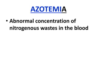 KIDNEY DISORDERS -TERMINOLOGIES | PPTX