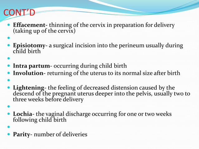 Terminologies used in normal midwifery-mr. panneh | PPTX | Pregnancy ...