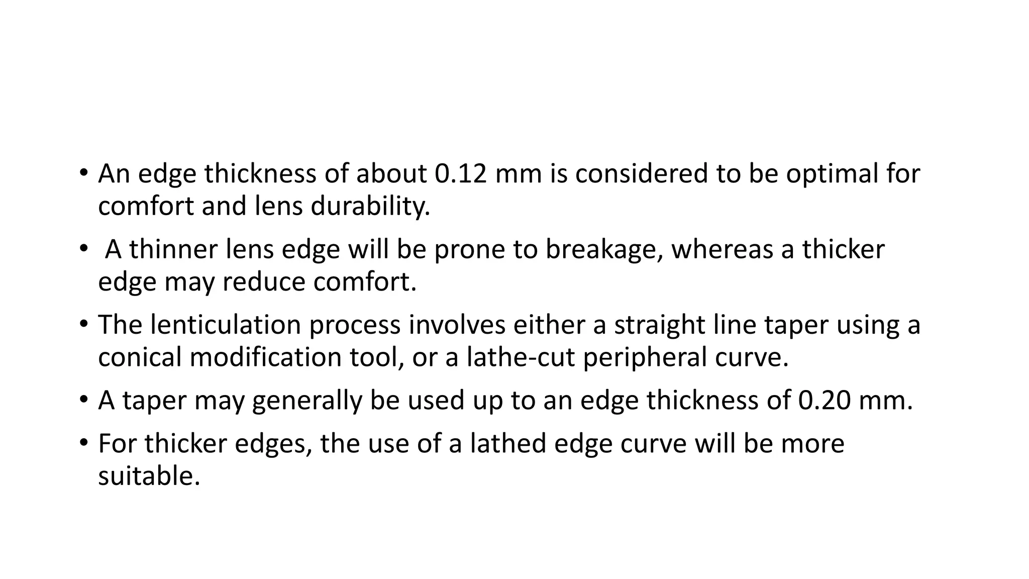 Terminologies in contact lens dimension and manufacturing of RGP lenses ...