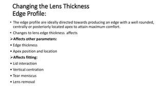 Terminologies in contact lens dimension and manufacturing of RGP lenses ...