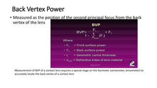 Terminologies in contact lens dimension and manufacturing of RGP lenses ...