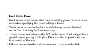 Terminologies in contact lens dimension and manufacturing of RGP lenses ...