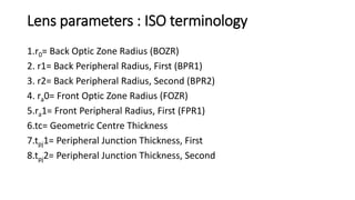 Terminologies in contact lens dimension and manufacturing of RGP lenses ...