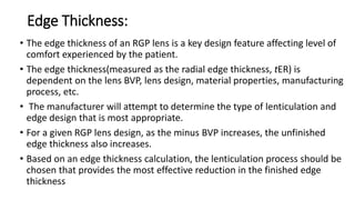 Terminologies in contact lens dimension and manufacturing of RGP lenses ...
