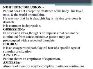 Terminologies in psychiatry and classification of mental disorders | PPTX