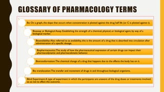 Glossary of Terms Commonly Use in Pharmacology | PDF