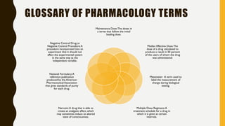 Glossary of Terms Commonly Use in Pharmacology | PDF