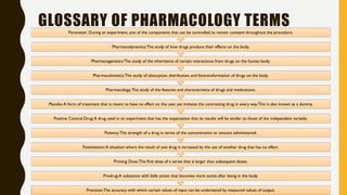 Glossary of Terms Commonly Use in Pharmacology | PDF