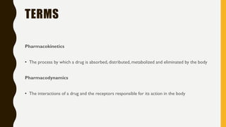 Glossary of Terms Commonly Use in Pharmacology | PDF
