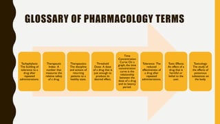 Glossary of Terms Commonly Use in Pharmacology | PDF