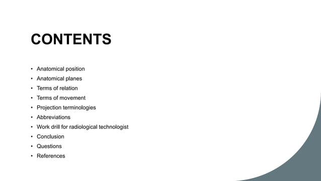 X-ray imaging planes and terminologies | PPTX