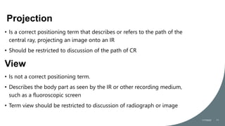 X-ray imaging planes and terminologies | PPTX