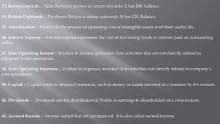 Terminologies of accounts and a question | PPT